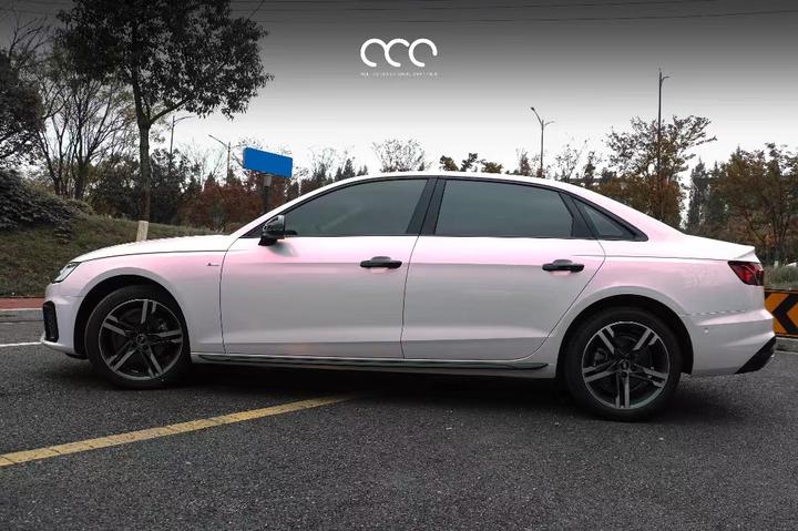 奥迪A4漫彩改色膜渐变亮面白糖罂，甜过初恋 - 知乎