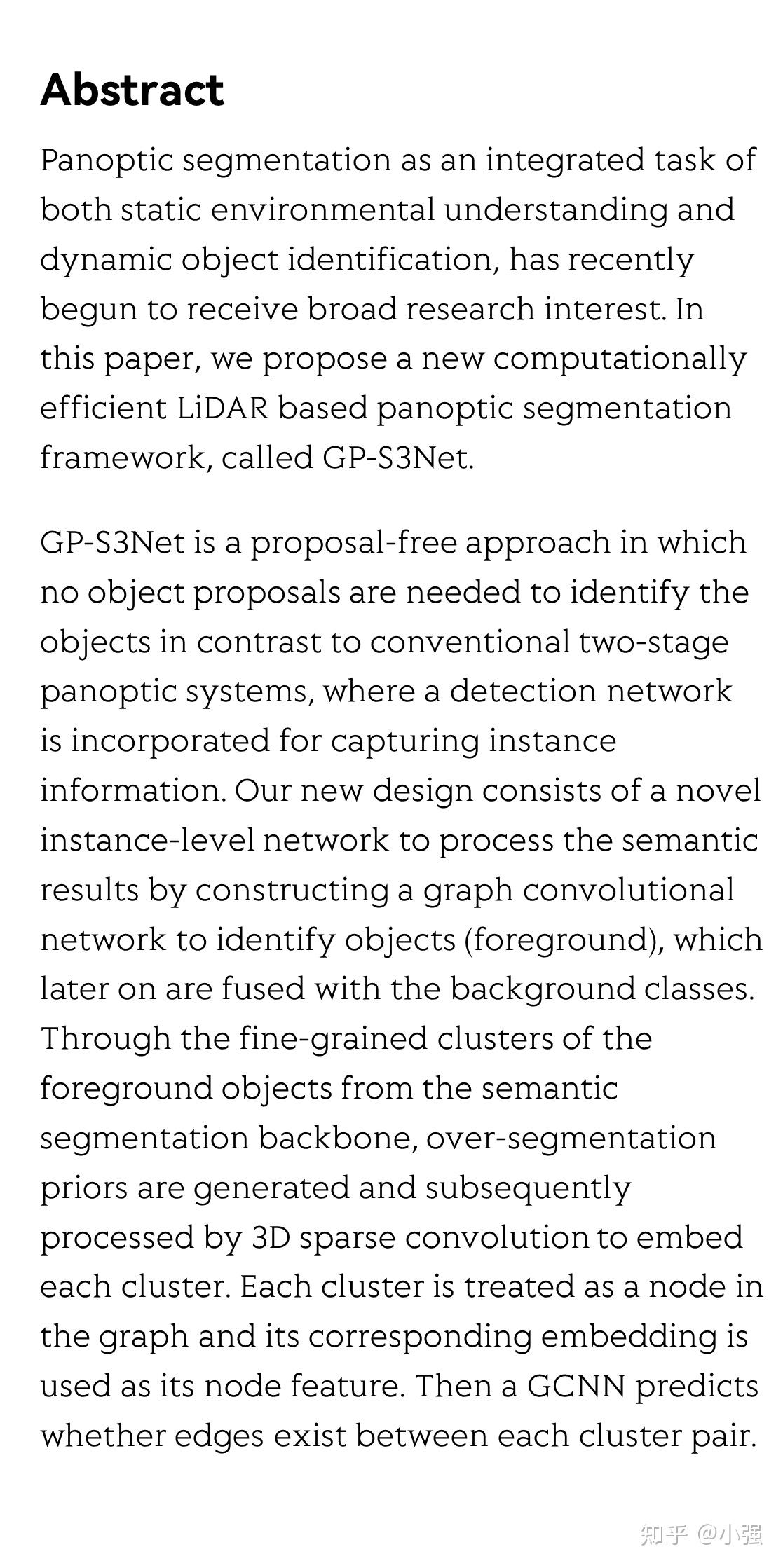 GP-S3Net: Graph-based Panoptic Sparse Semantic Segmentation Network - 知乎