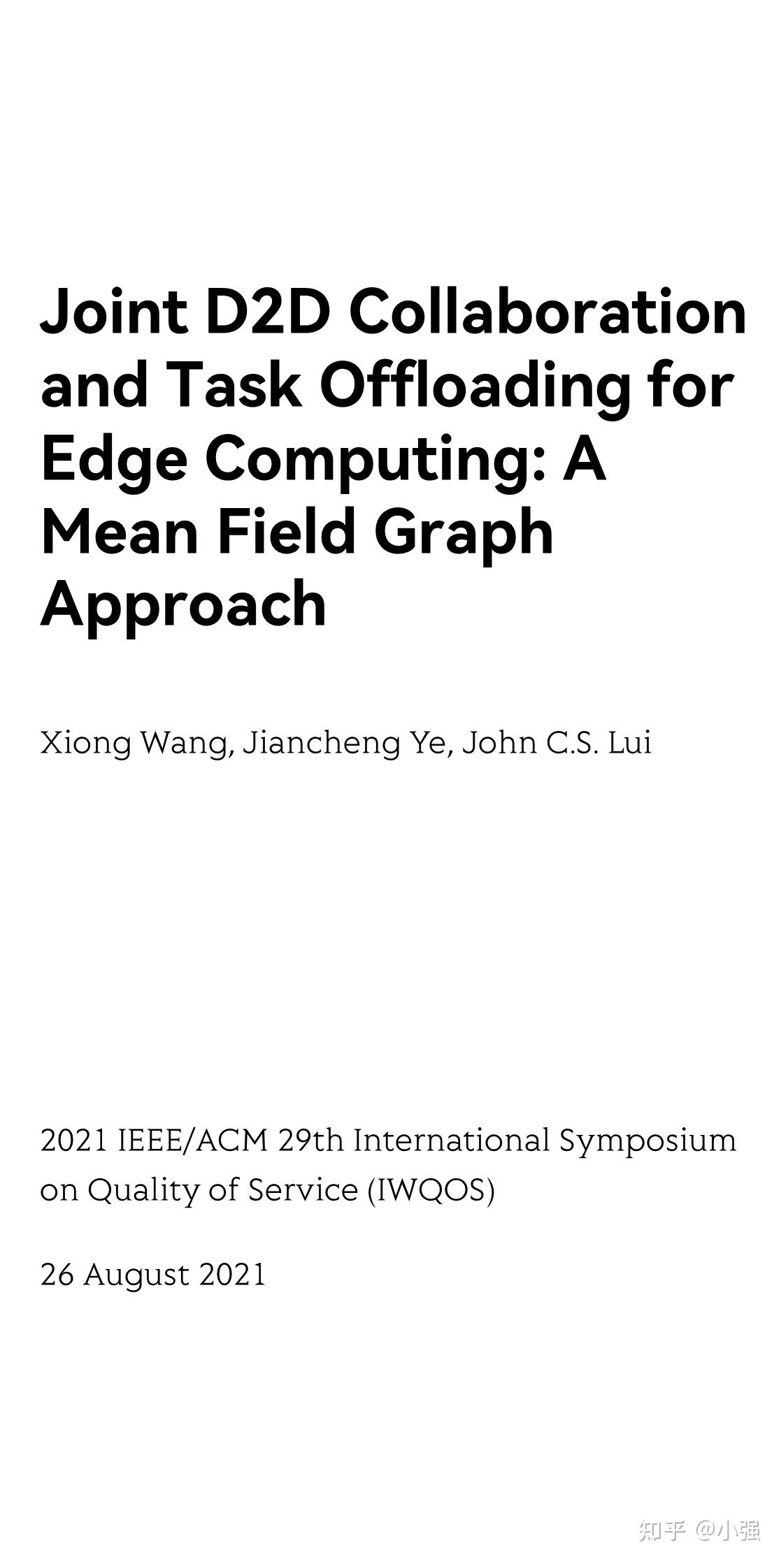 Joint D2D Collaboration and Task Offloading for Edge Computing: A Mean Field Graph Approach - 知乎