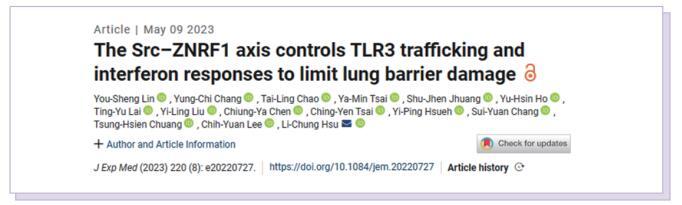 文献解读 | Src-ZNRF1轴控制TLR3转运和干扰素反应，以限制肺屏障损伤 - 知乎