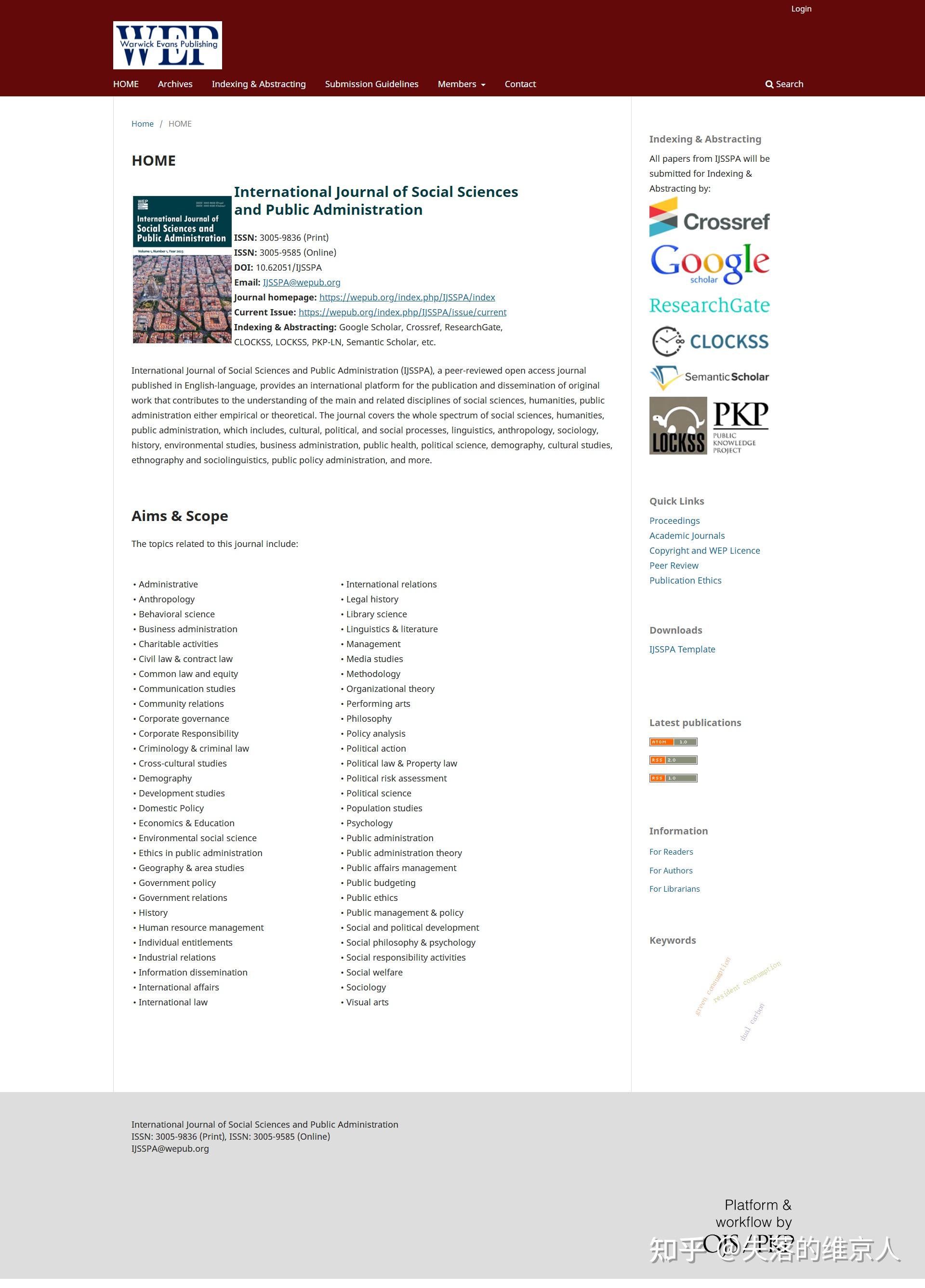 WEP Warwick Evans Publishing (WEP) 旗下英文普刊 期刊征稿 - 知乎