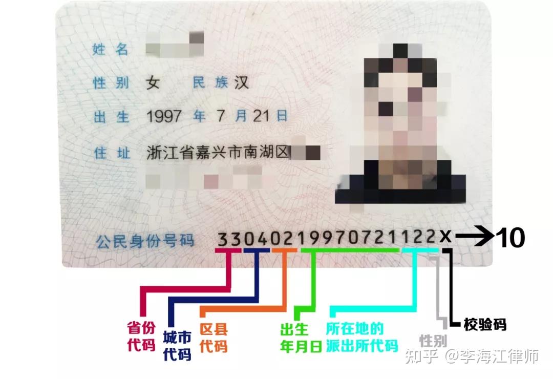 原来身份证上的Ⅹ读作shí！那么，身份证号码的18位数字都代表什么？ - 知乎