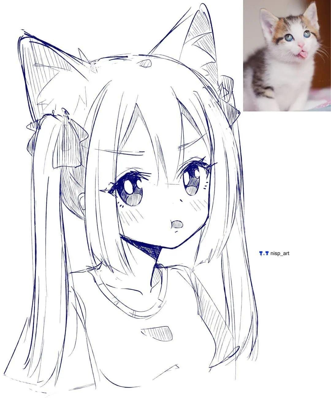 【画师作品】万物皆可萌娘化！画师nisp_art的线稿太可爱了叭~ - 知乎