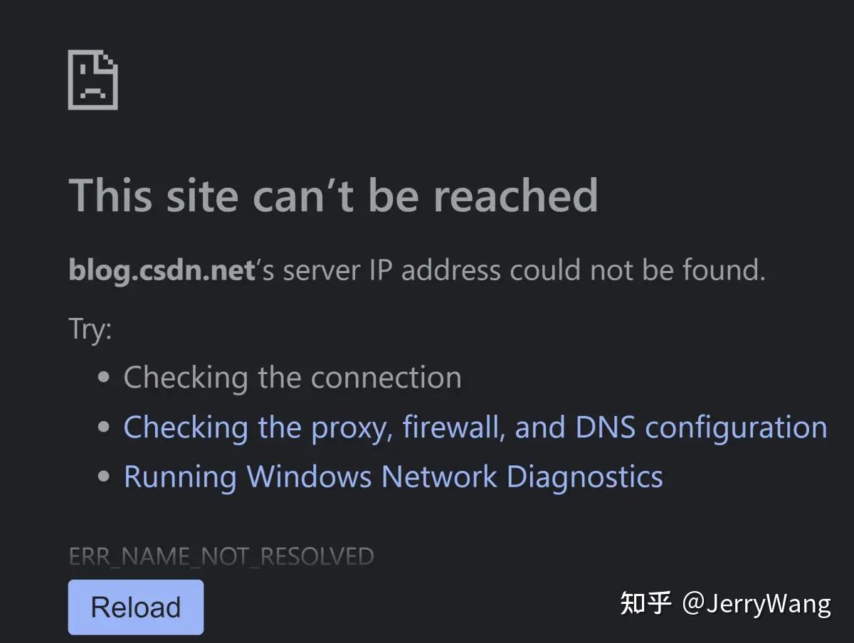 关于错误 ERR_NAME_NOT_RESOLVED - 知乎