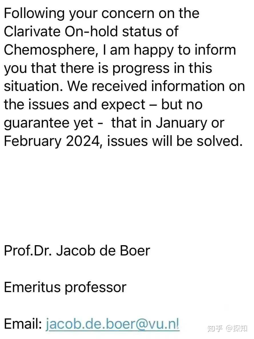 重磅！《Chemosphere》On Hold结束，被剔除的真相公布！8 篇文章被撤回！ - 知乎