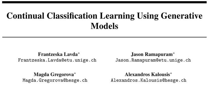 Continual Classification Learning Using ... - 知乎