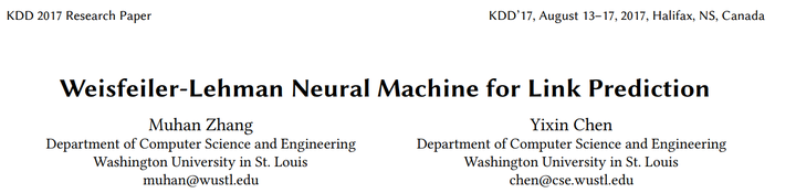 Weisfeiler-Lehman Neural Machine for Link Prediction - 知乎