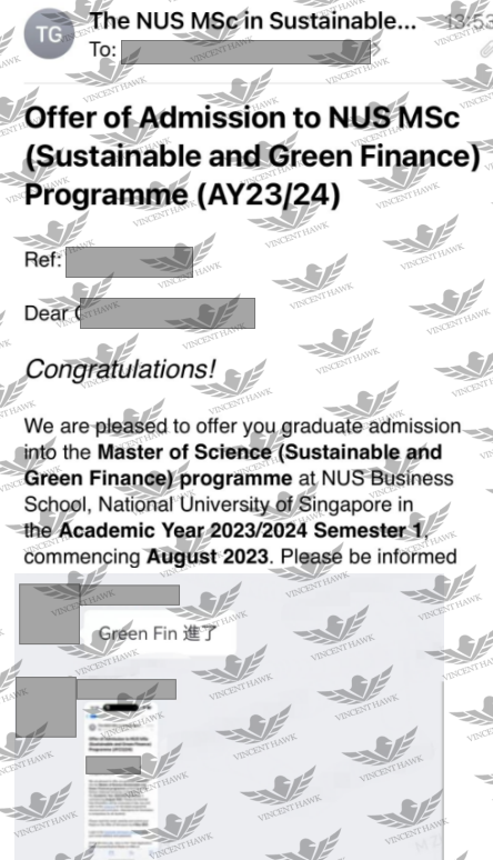2023 VH Offer | NUS SGF！新国立可持续与绿色金融硕士offer获录！恭喜VH学员！ - 知乎