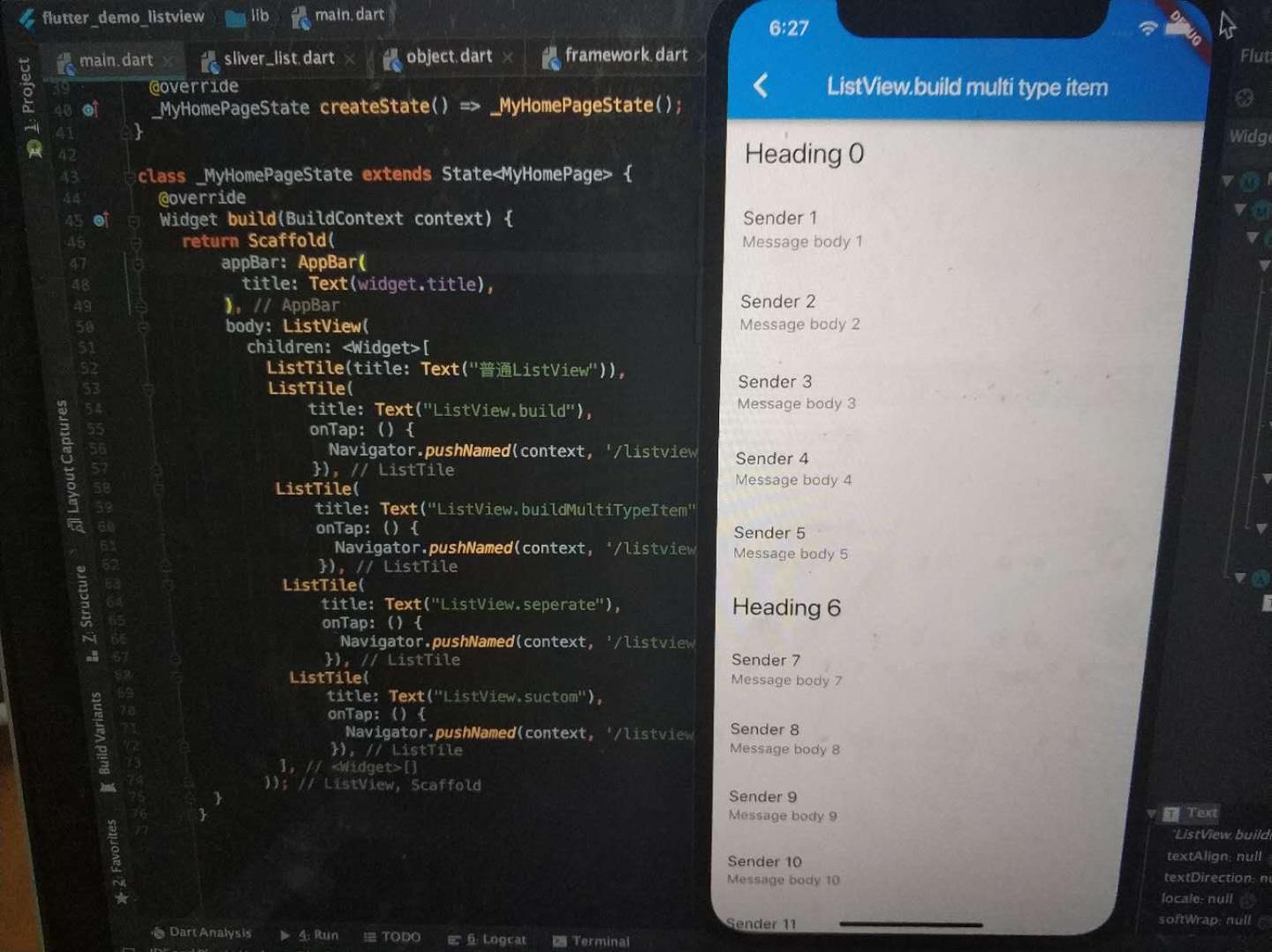 Flutter ListView flutter-listview