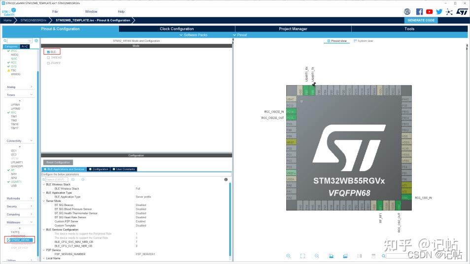 STM32WB55_NUCLEO开发（2）----使用STM32CubeMX 生成的简单 BLE 应用程序连接手机APP - 知乎