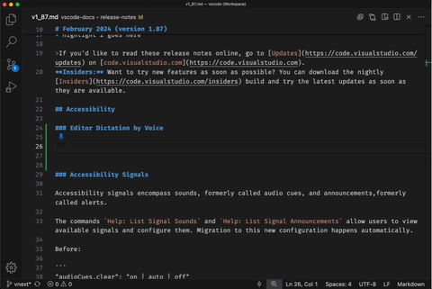 Visual Studio Code 1.87 发布，语音听写 - 知乎