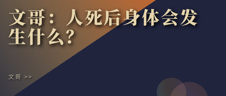 文哥:人死后身体会发生什么? 知乎