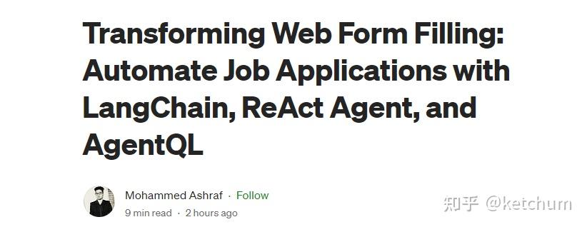 LangChain、ReAct Agent和AgentQL如何协作实现自动化填写工作申请表？ - 知乎