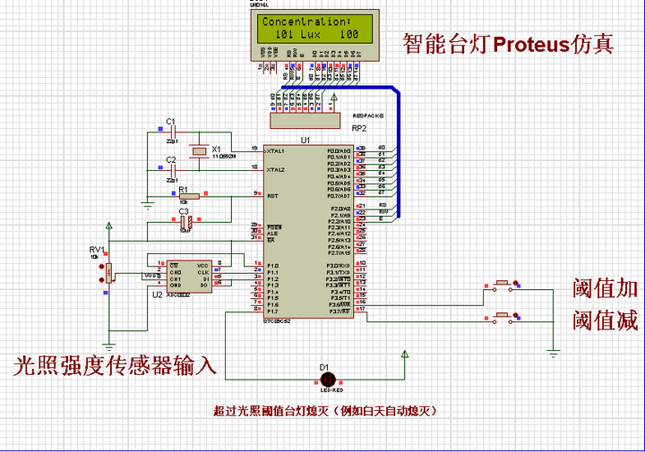 基于51单片机光照检测智能台灯控制系统Proteus仿真(源码+仿真+全套资料) - 知乎