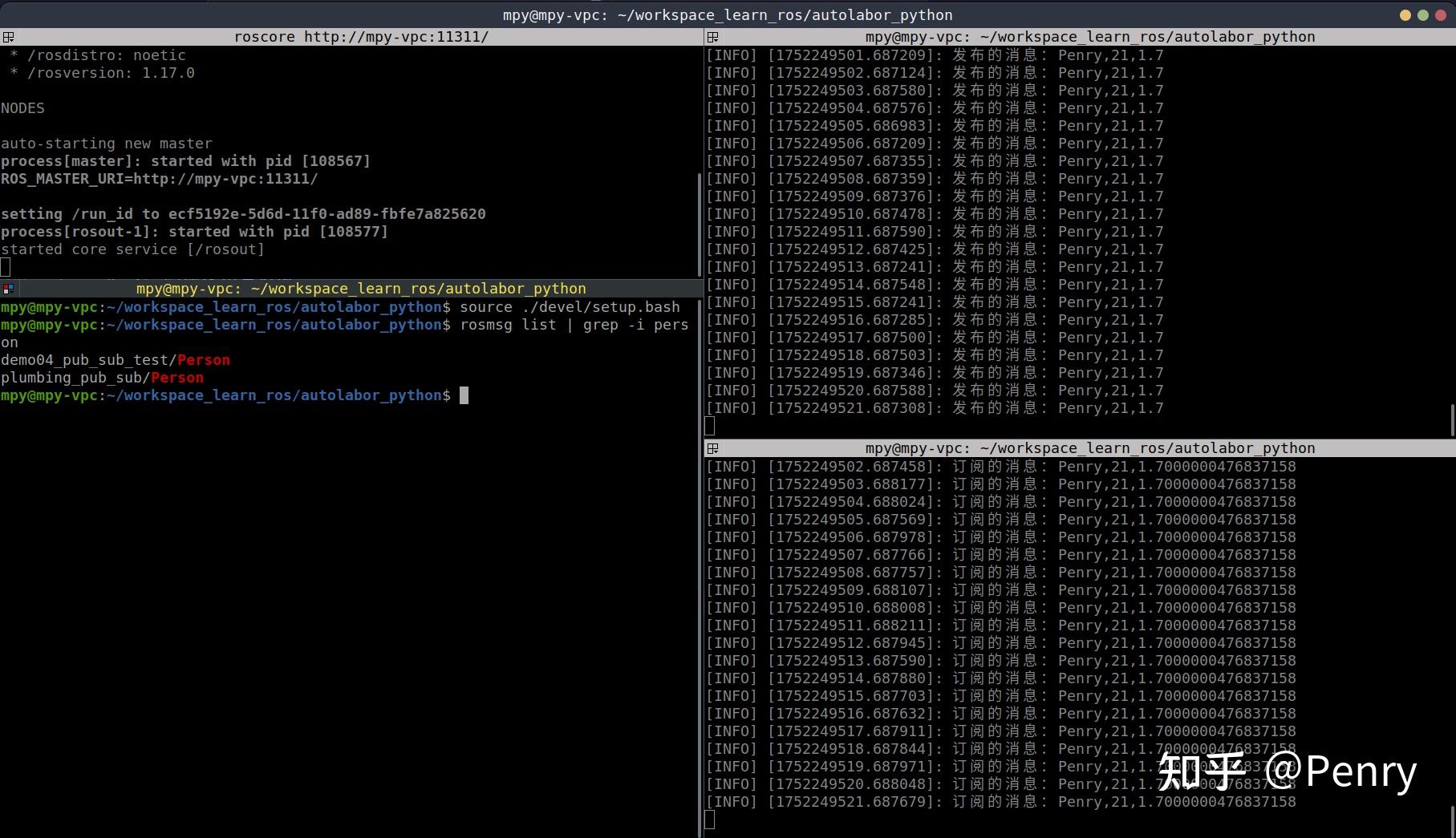 AutoLabor-ROS-Python 学习记录——第二章 ROS通信机制 - 知乎