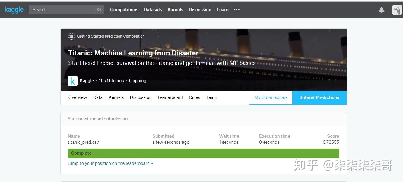 Kaggle入门：Titanic生存率预测问题 - 知乎