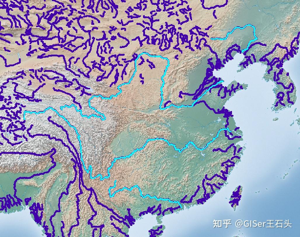 续前篇：如何用HydroRIVERS河网数据提取长度大于80km的一级河流 - 知乎