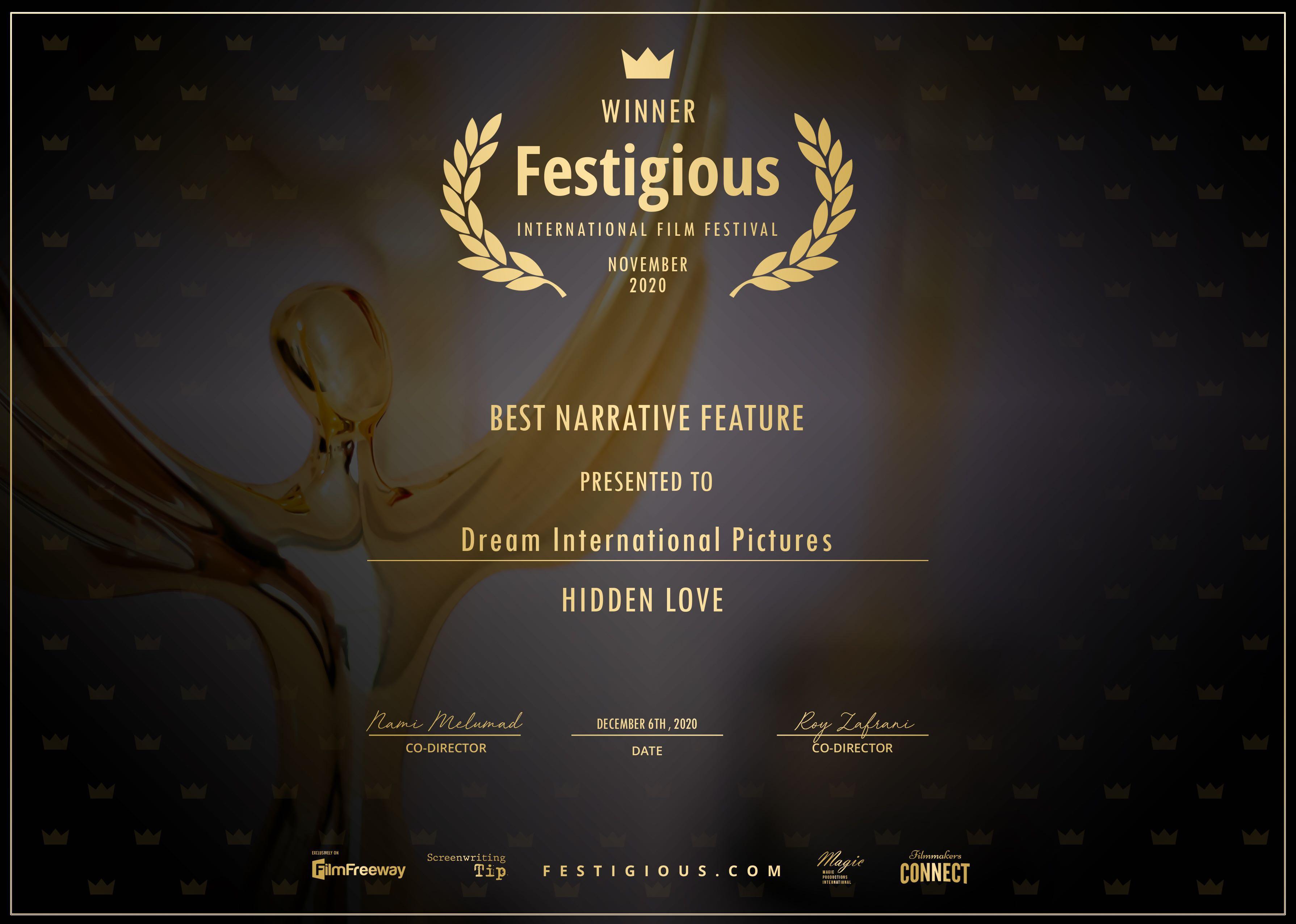 梦想国际影业《情丝万缕》Festigious国际电影节再获殊荣 - 知乎