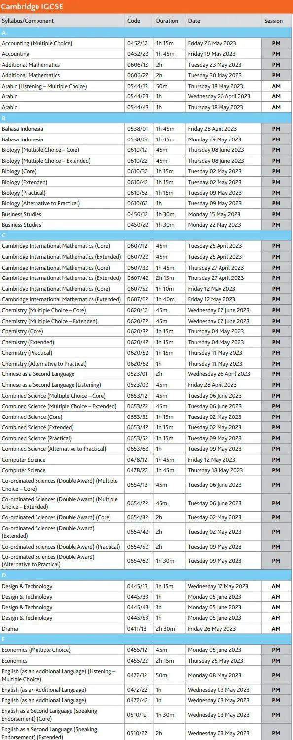 官宣：CAIE/爱德思/AQA 三大考试局IG/A-Level夏季大考考试时间表来了！ - 知乎