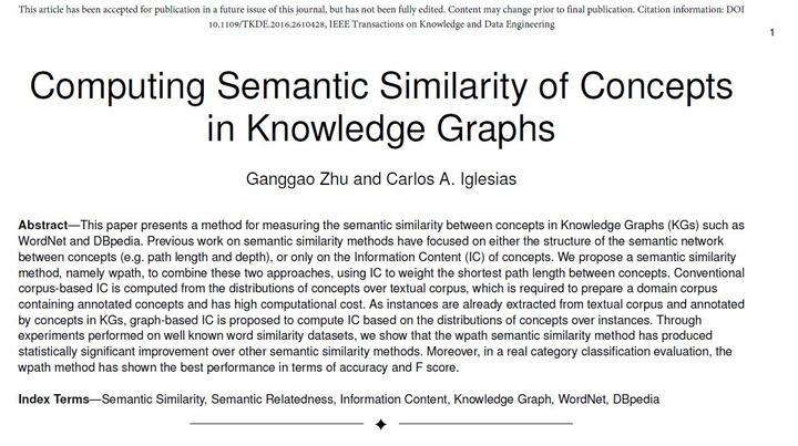 Computing Semantic Similarity of Concepts in KGs - 知乎