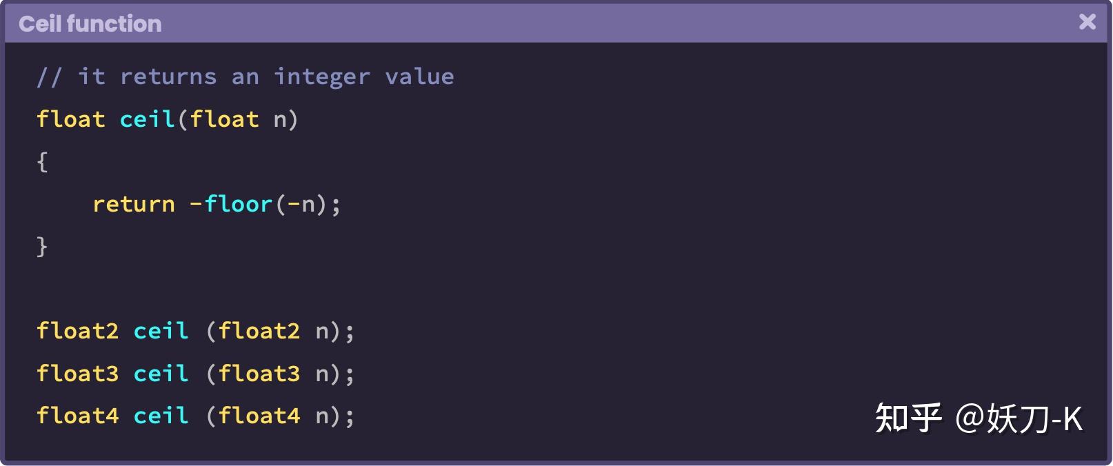 4.0.9. | Ceil function. - 知乎