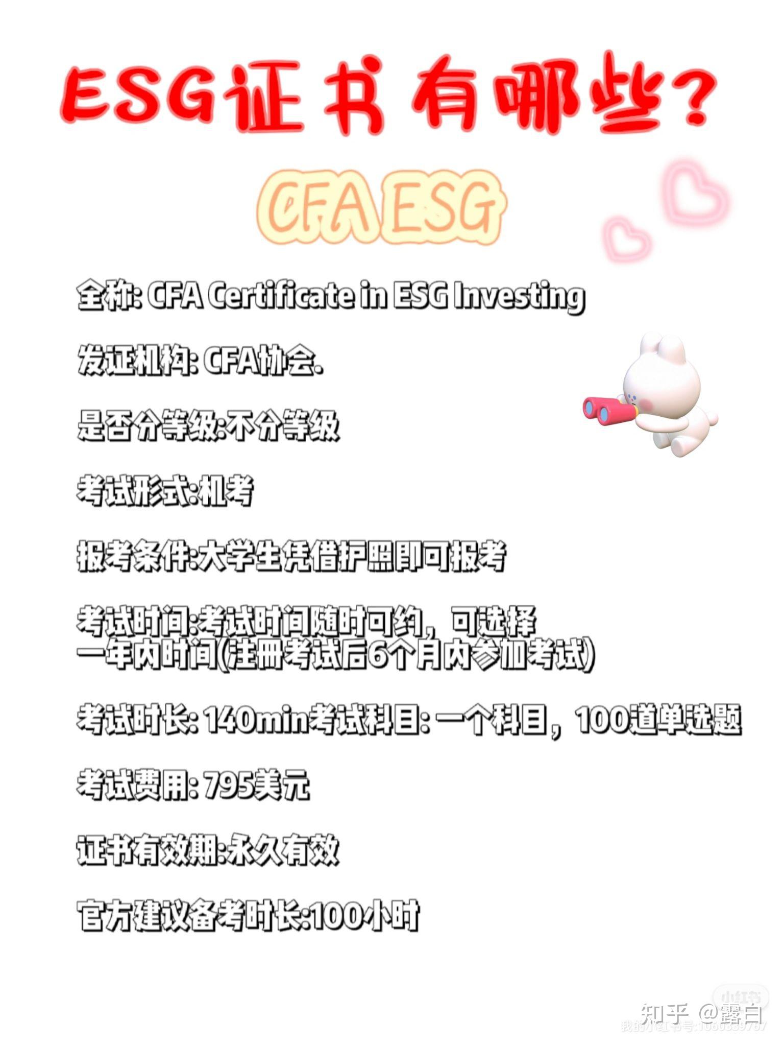 最全CFA ESG和CPBA ESG攻略来咯 - 知乎