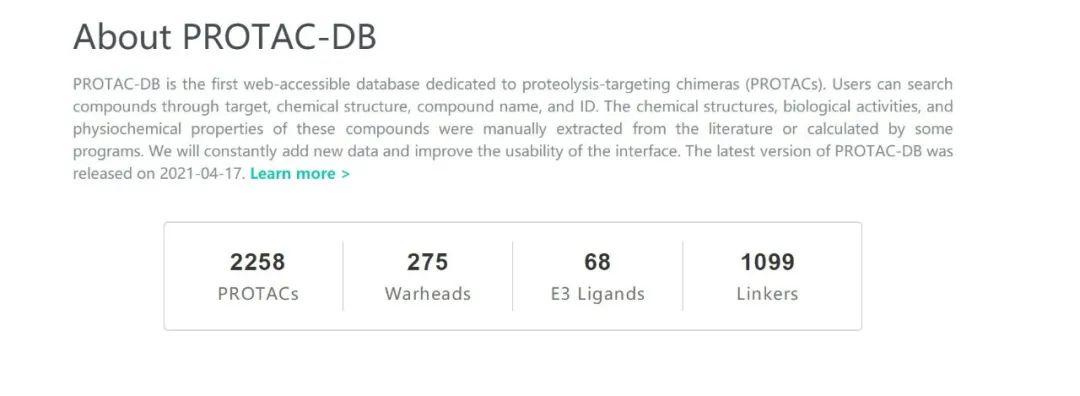 蛋白水解靶向嵌合体数据库PROTAC-DB - 知乎
